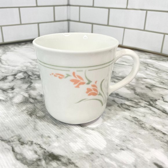 Corelle | Dining | Vintage Corelle Corning Ware Peach Garland Flat Cup ...